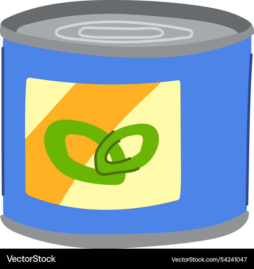 Food tin can cartoon Royalty Free Vector Image