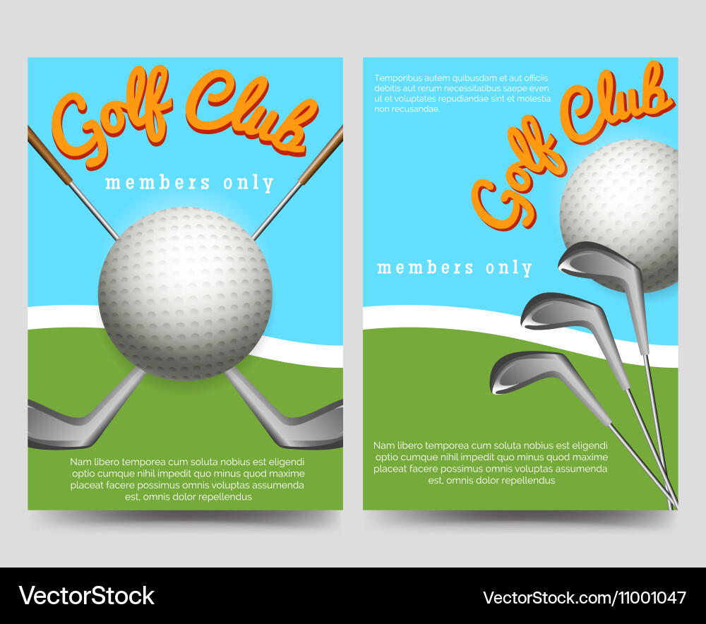 Golf club brochure flyers template Royalty Free Vector Image