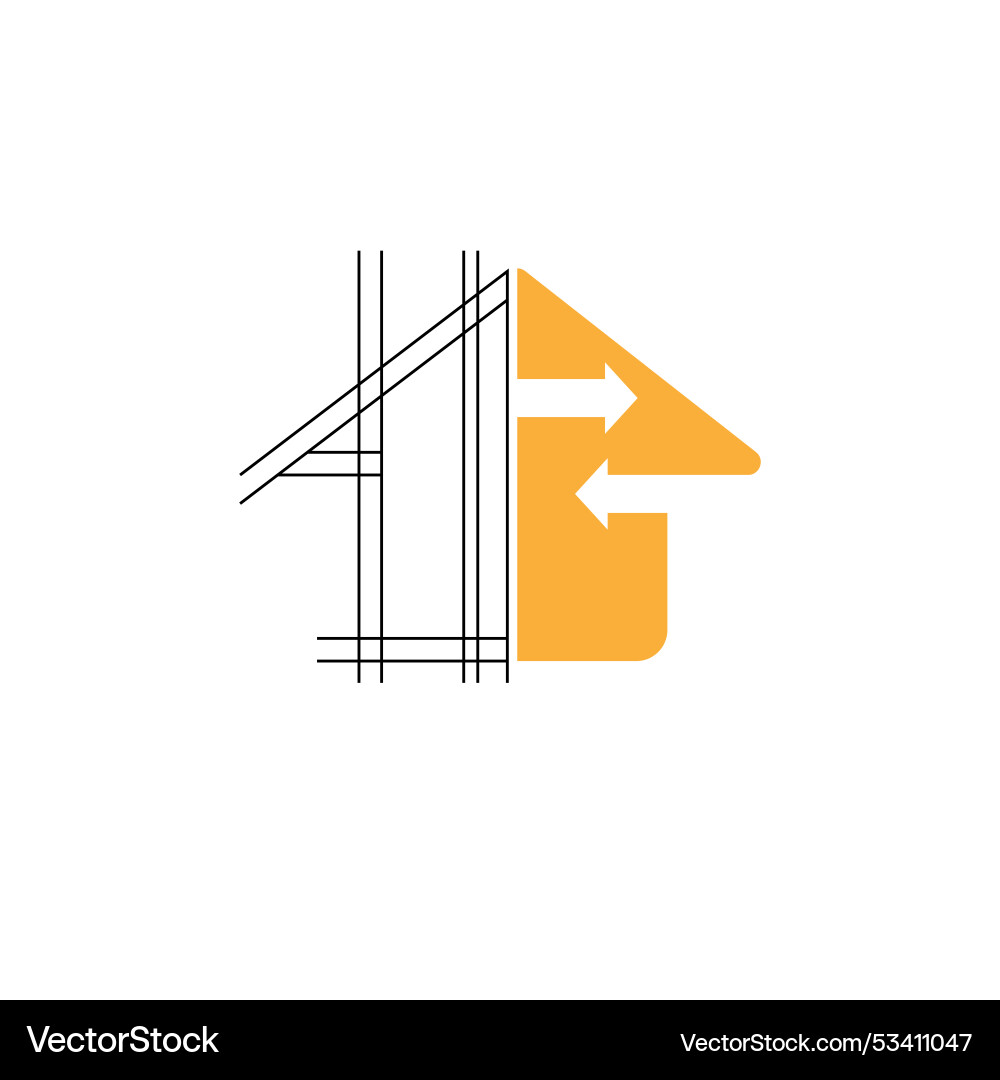 Home renovation and flip house logo Royalty Free Vector