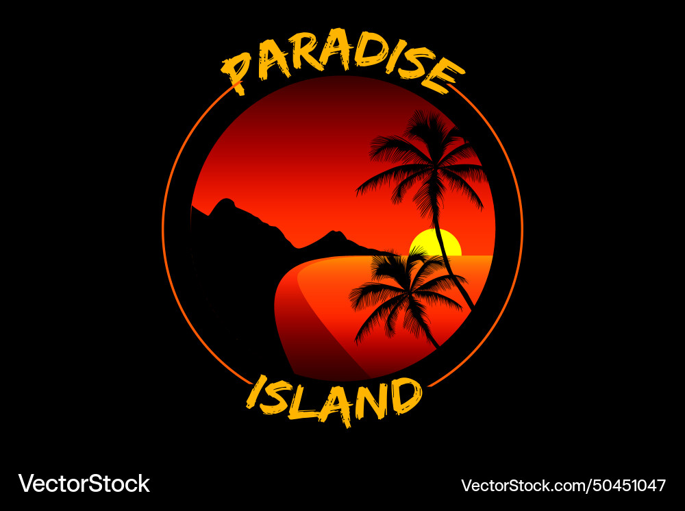 Paradise island landscape design Royalty Free Vector Image