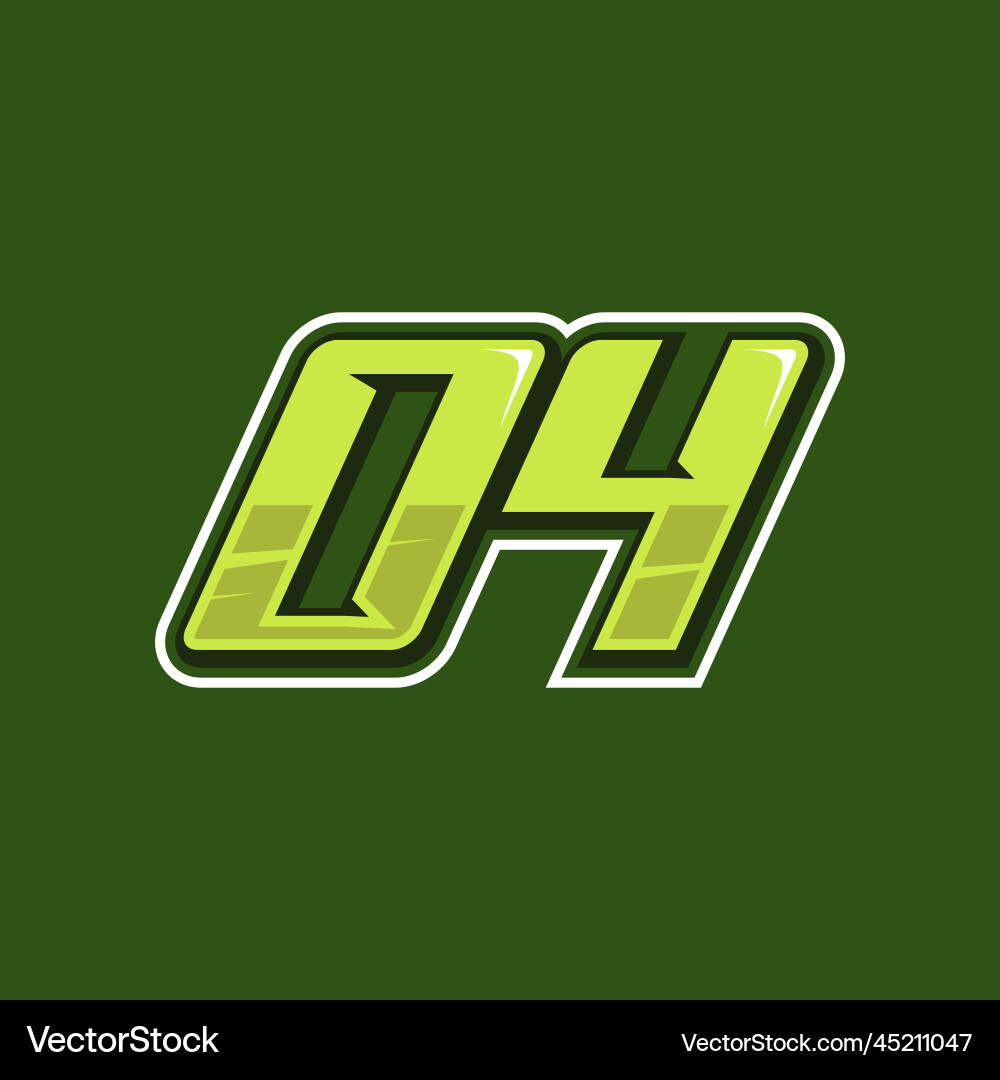 Racing number 04 logo design Royalty Free Vector Image