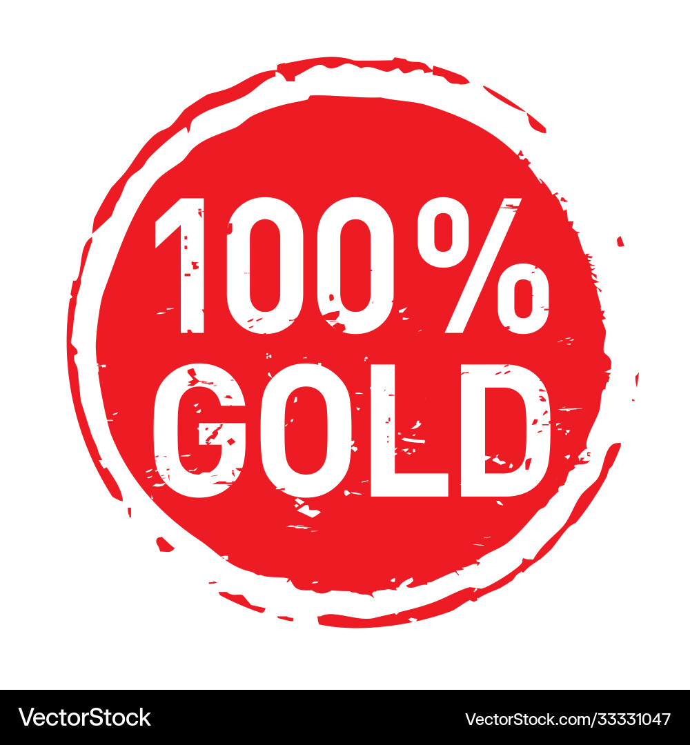Red stamp and gold Royalty Free Vector Image - VectorStock