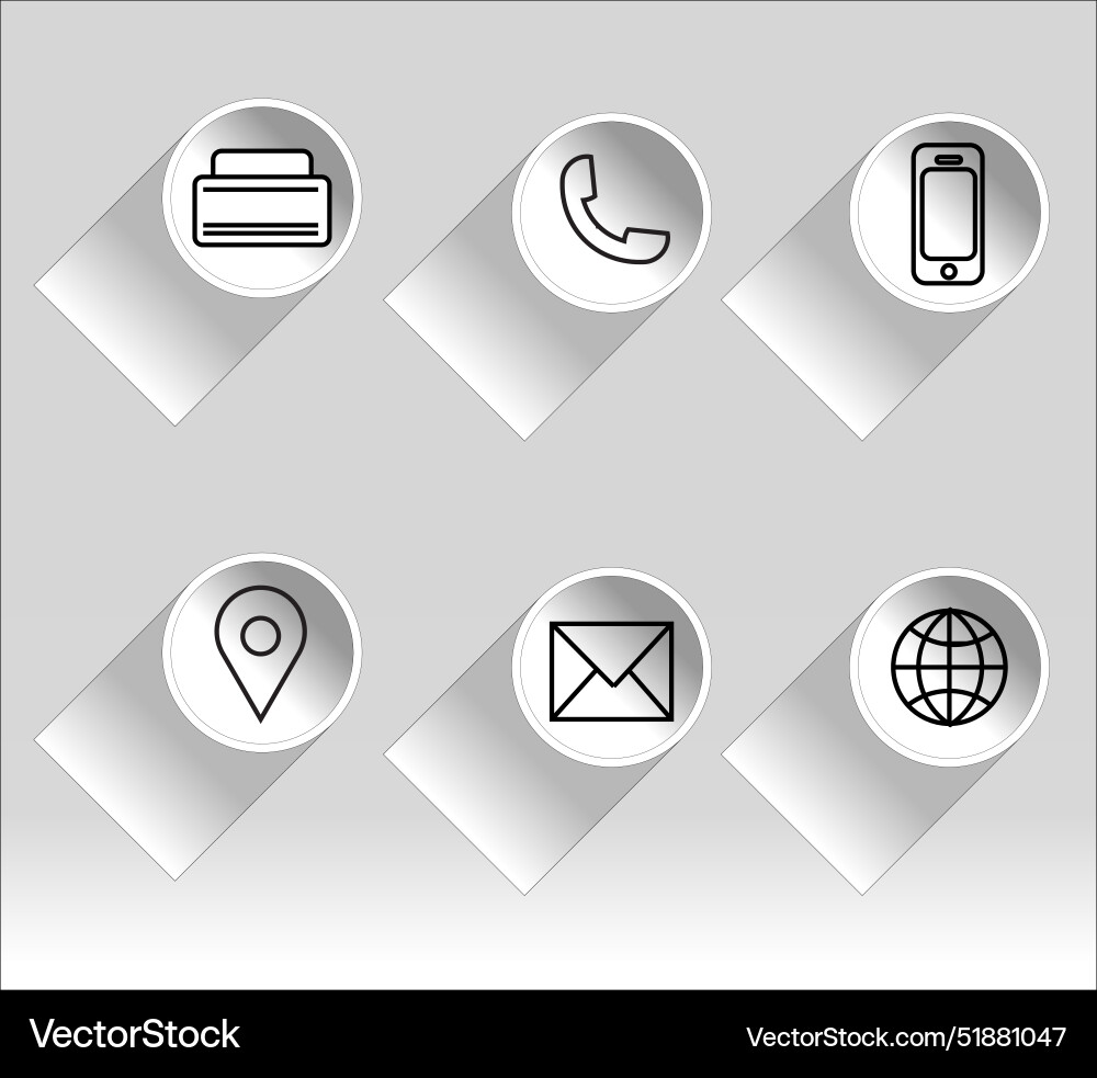 Sleek and modern call email location icon Vector Image