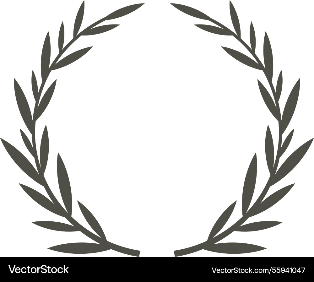 Symmetrical circular laurel wreath creating Vector Image