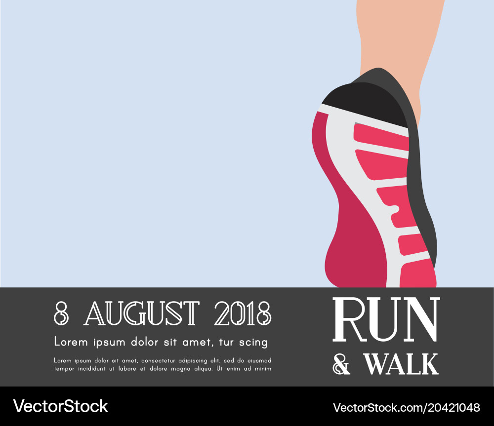 Athlete runner feet running or walking on road Vector Image