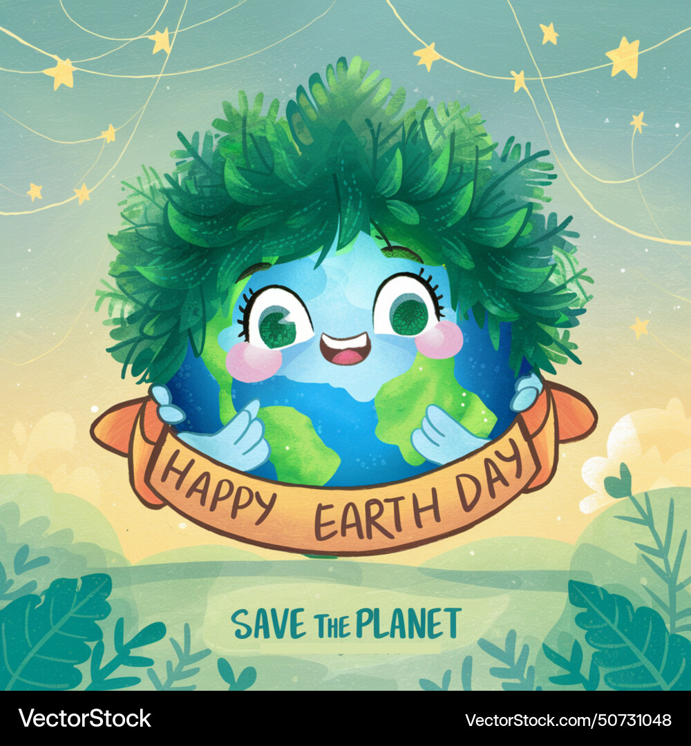 Earth day design happy 22 april Royalty Free Vector Image