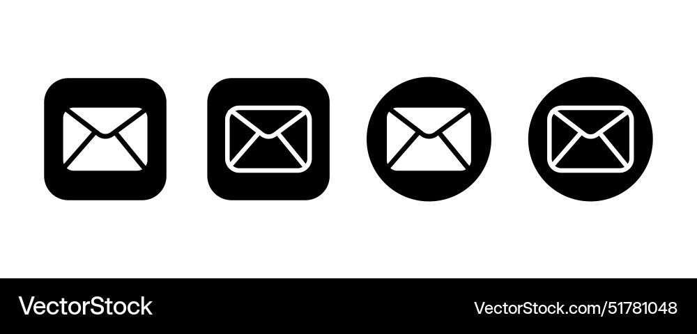 Email icon set mail sign Royalty Free Vector Image