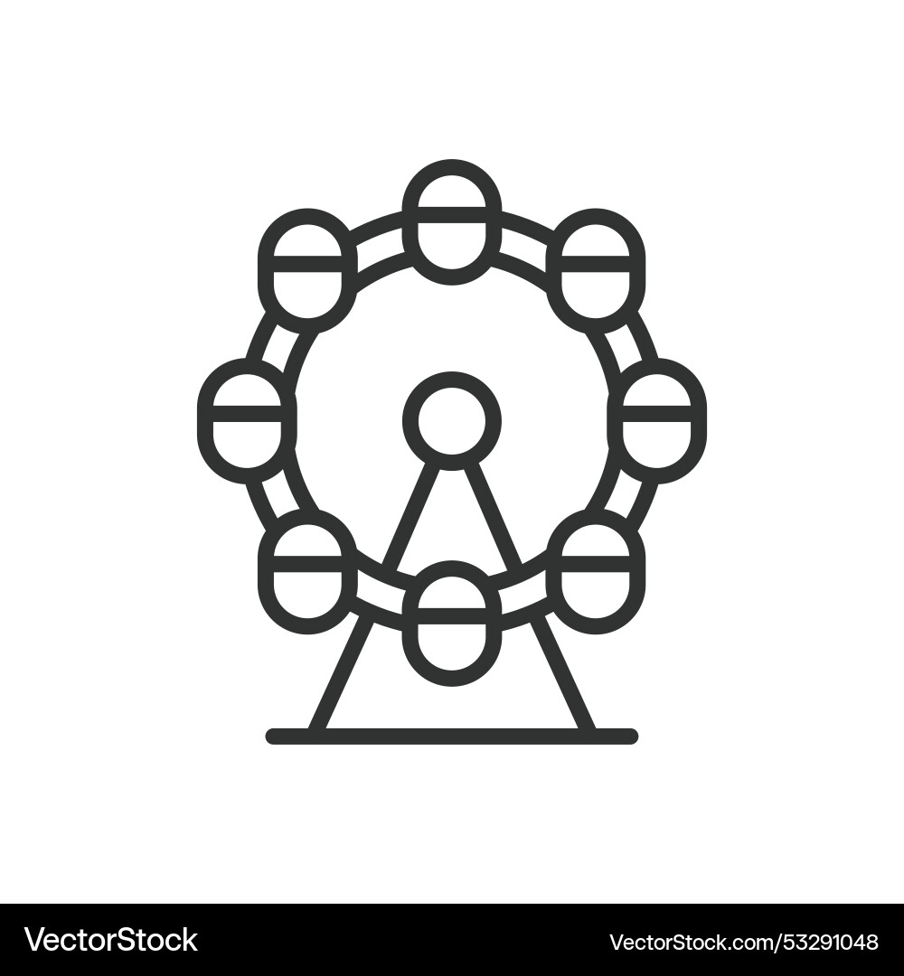 Ferris wheel in line design amusement ride Vector Image