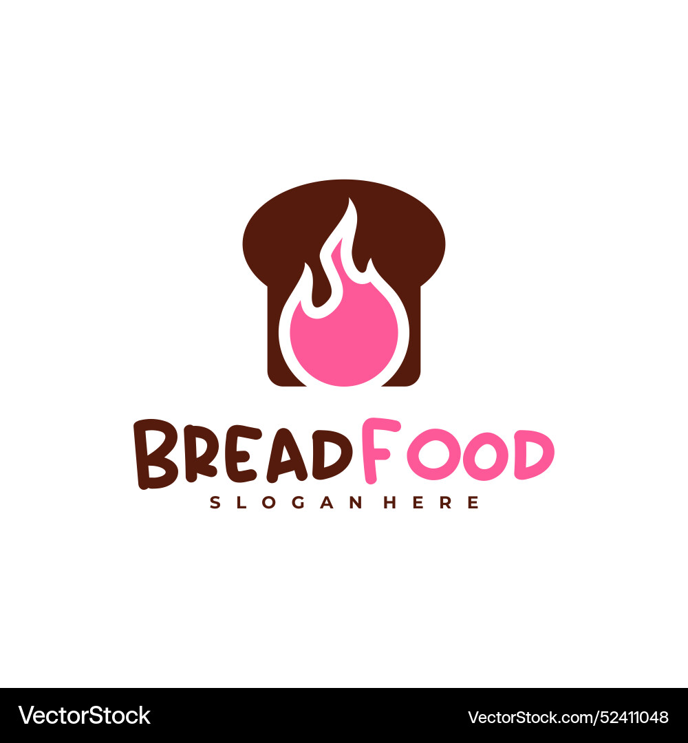 Fire bread logo template creative hot Royalty Free Vector