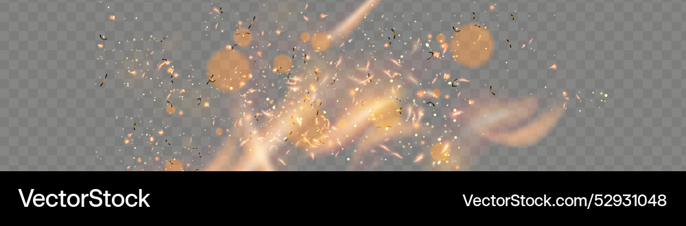 Flying fire sparks on checkered background Vector Image