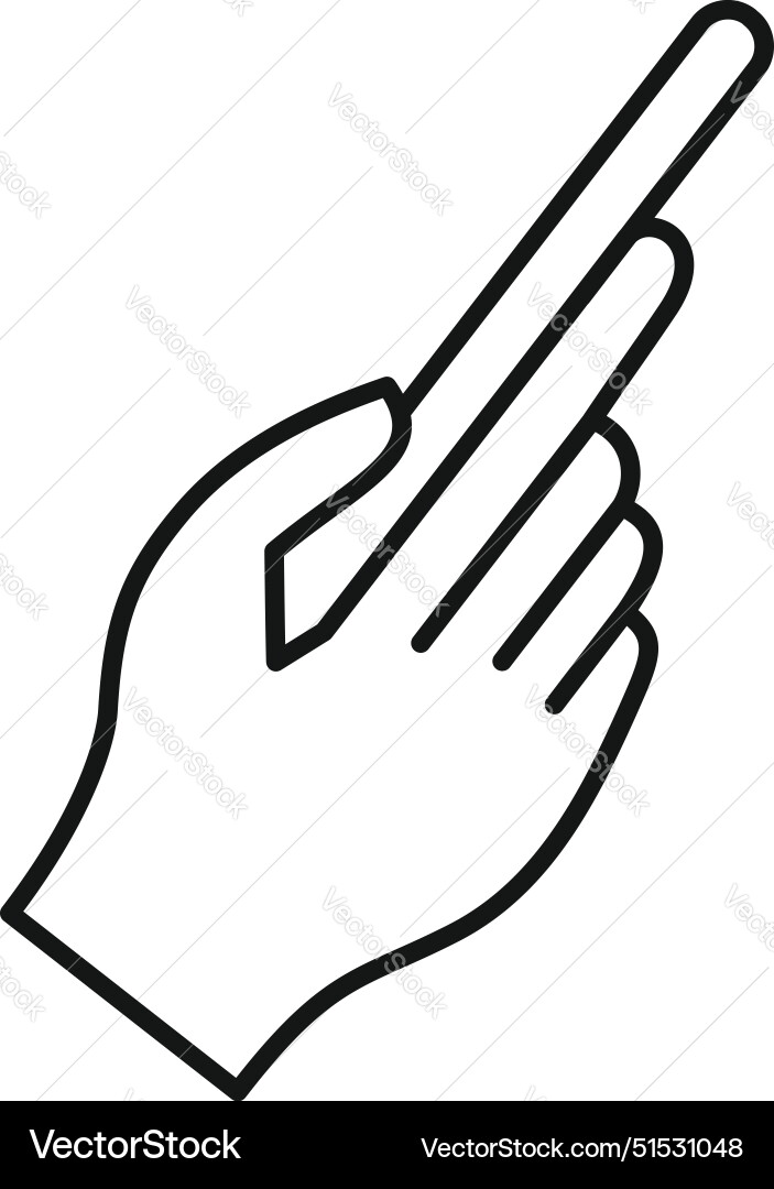 Hand pointing gesture outline icon Royalty Free Vector Image