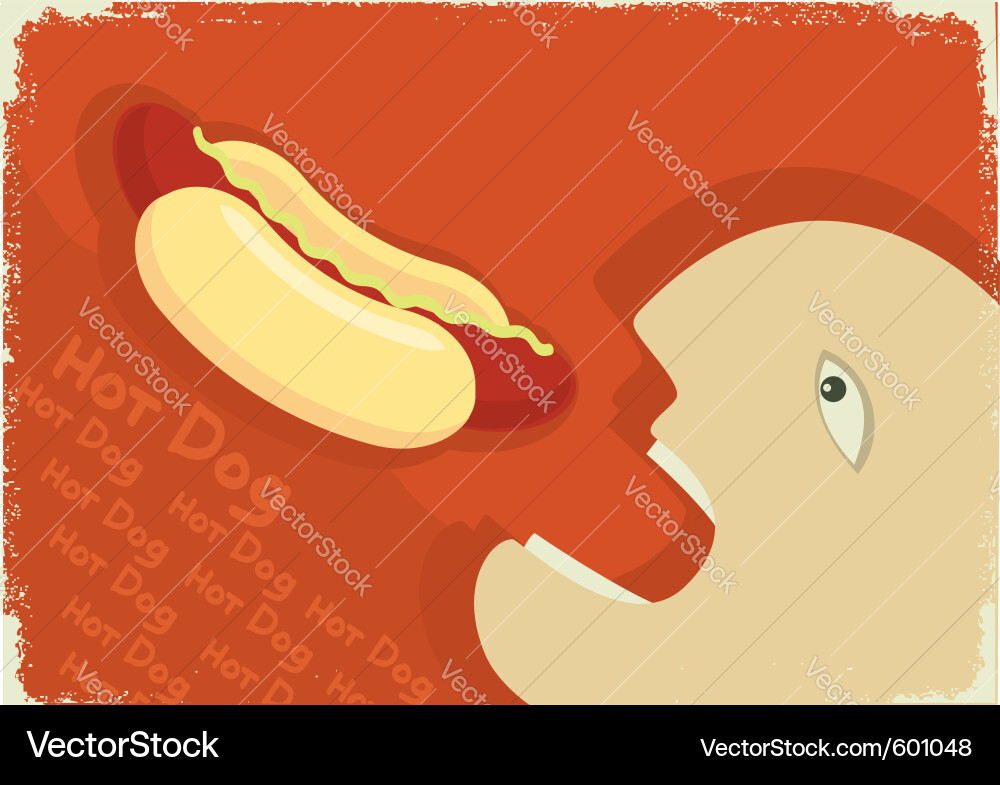 Hungry man Royalty Free Vector Image - VectorStock