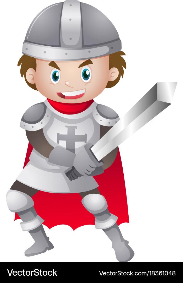 Knight in iron armour suit Royalty Free Vector Image