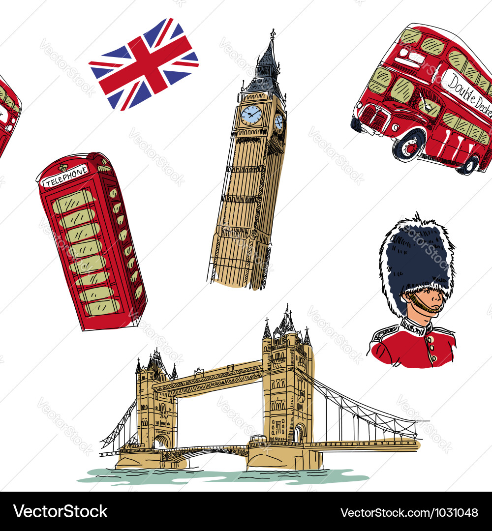London seamless pattern Royalty Free Vector Image