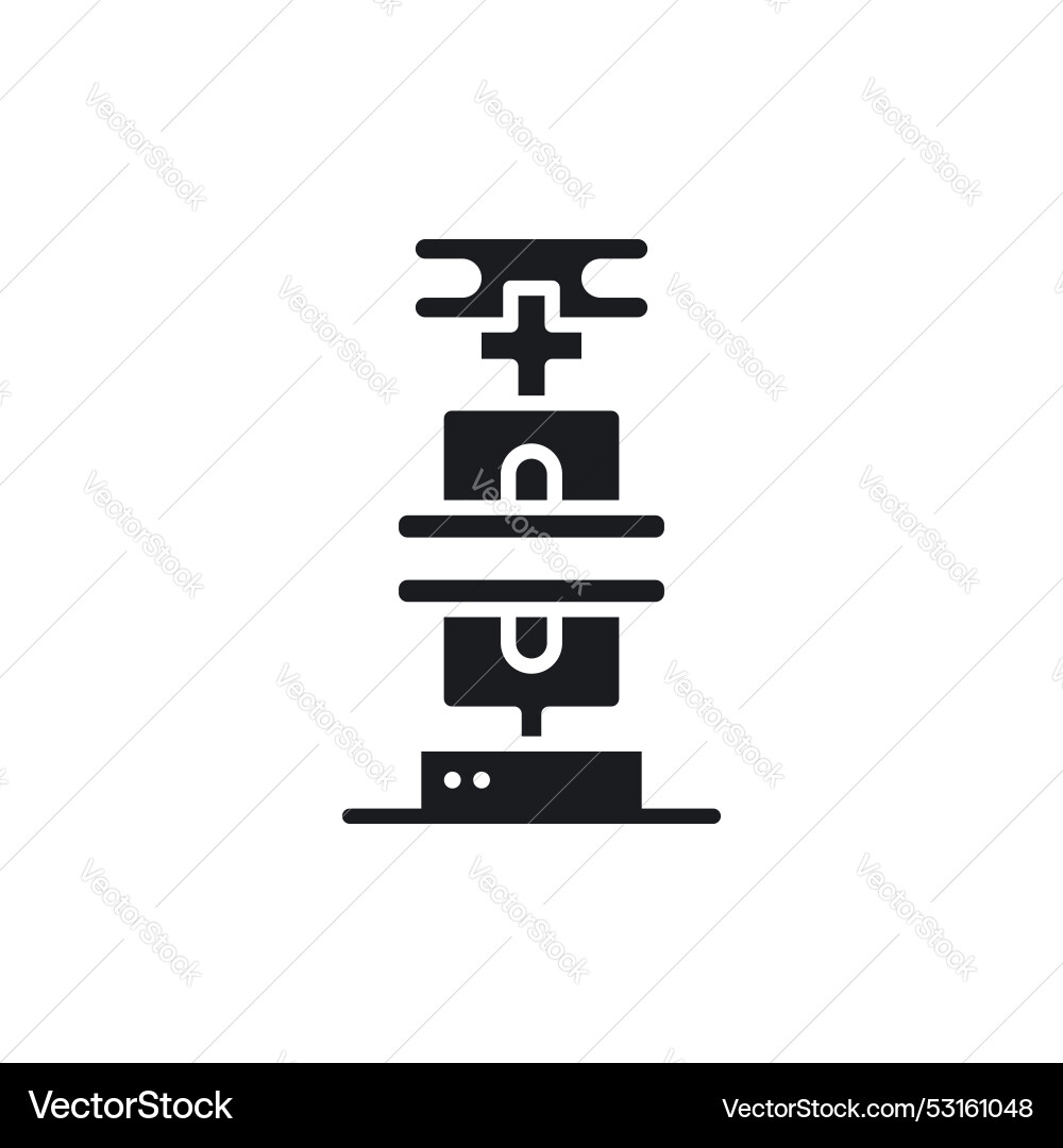 Machine press icon symbol on white background Vector Image