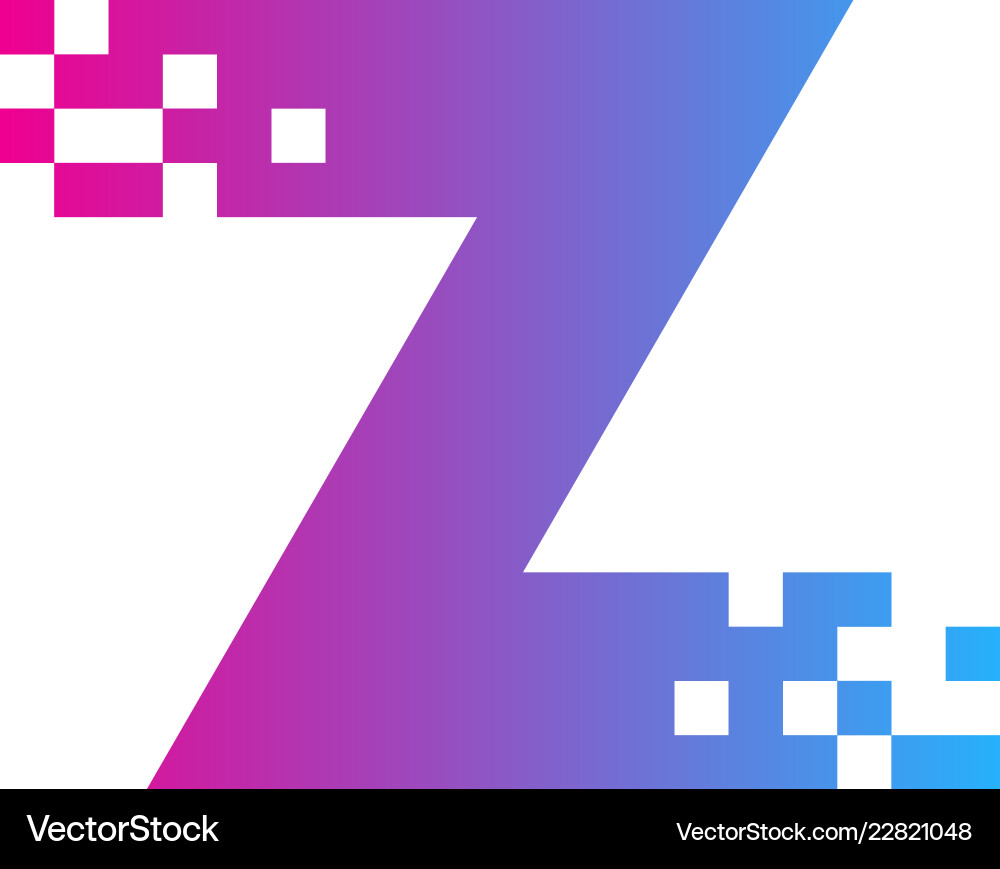 Pixel letter z logo icon design Royalty Free Vector Image