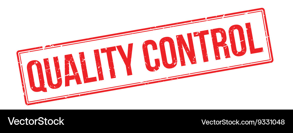 Quality control red rubber stamp on white Vector Image
