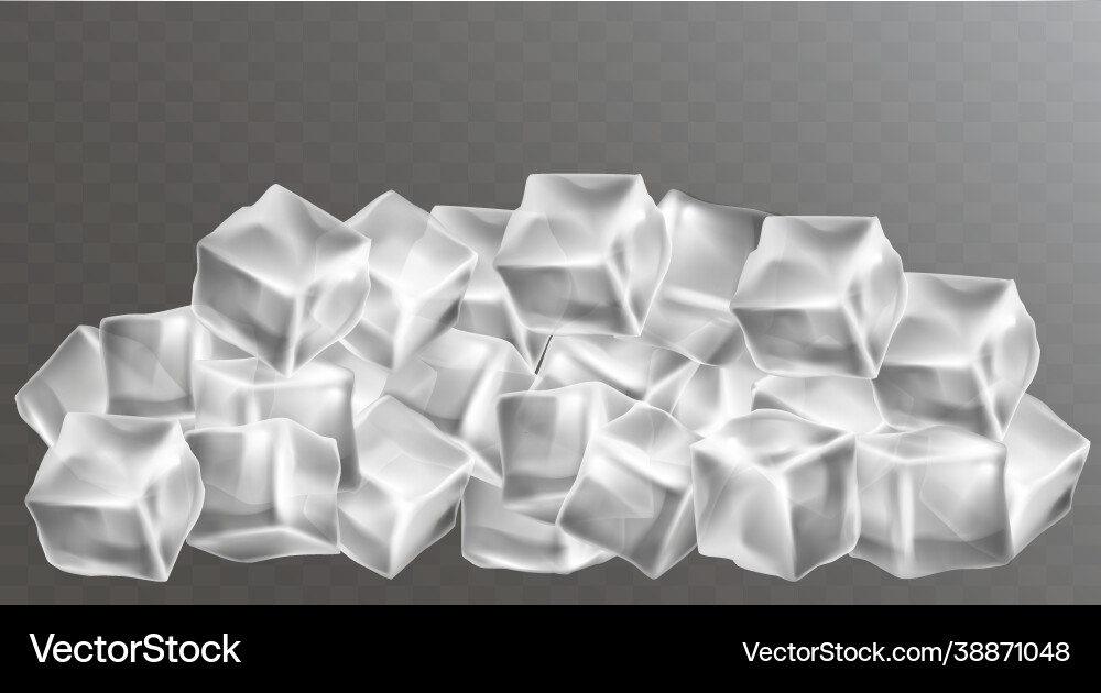 Realistic set cold solid ice cubes eps 10 Vector Image