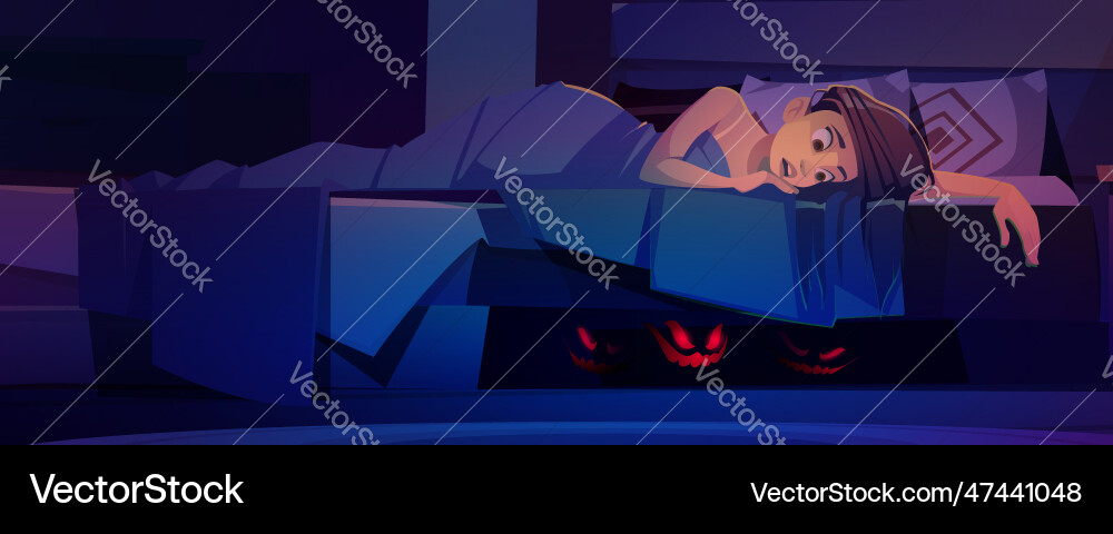 Scary Nightmare: Red Eyes Monster Royalty Free Vector Image