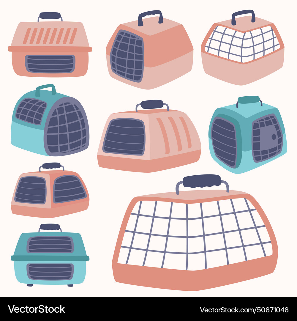 Set of pet cage collection Royalty Free Vector Image
