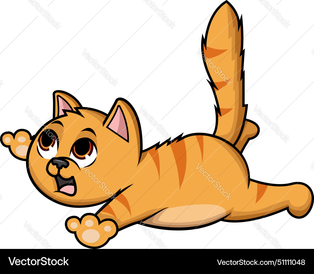 Shocked cat falling cartoon clip art Royalty Free Vector