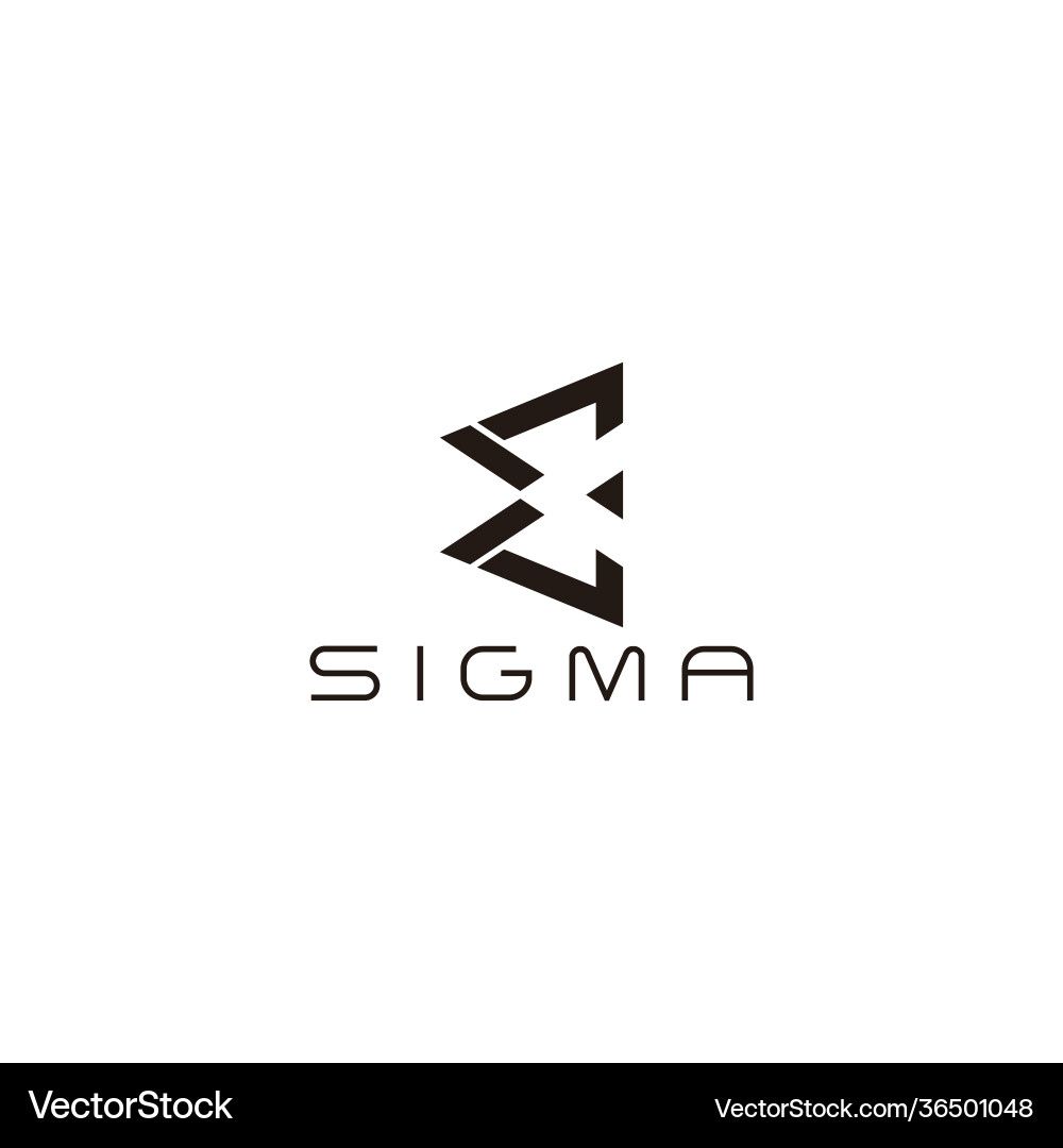 Sigma simple triangle geometric mosaic symbol Vector Image