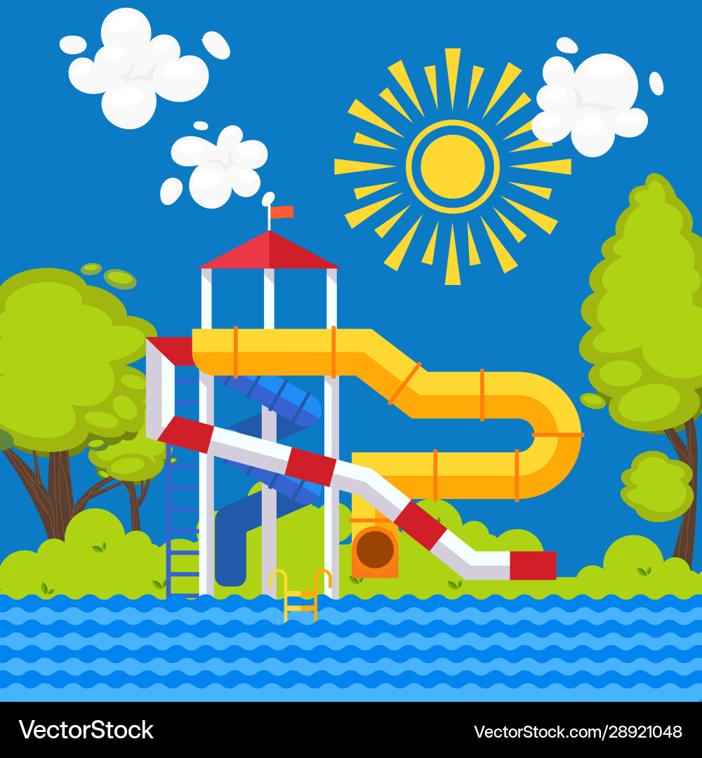 Water park colorful poster Royalty Free Vector Image