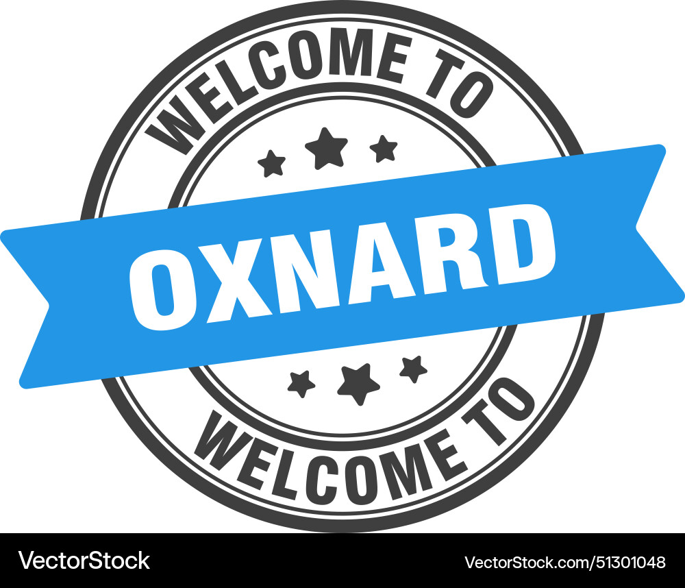 Welcome to oxnard stamp oxnard round sign Vector Image