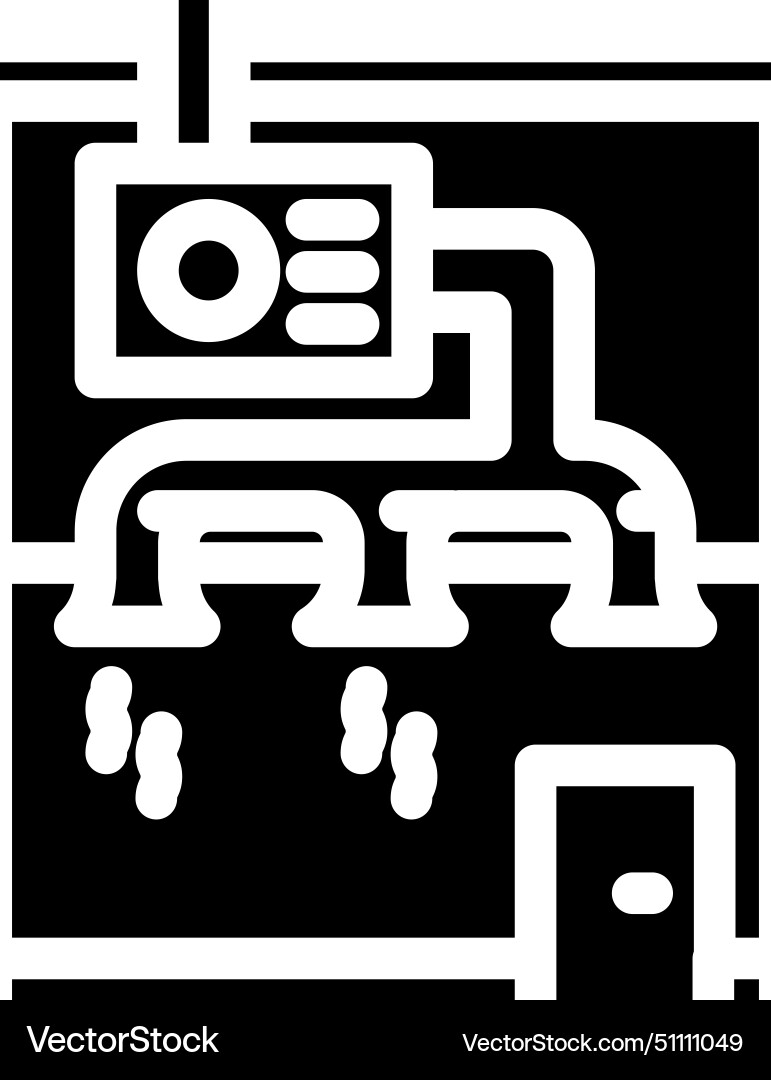 Air exchange ventilation glyph icon Royalty Free Vector