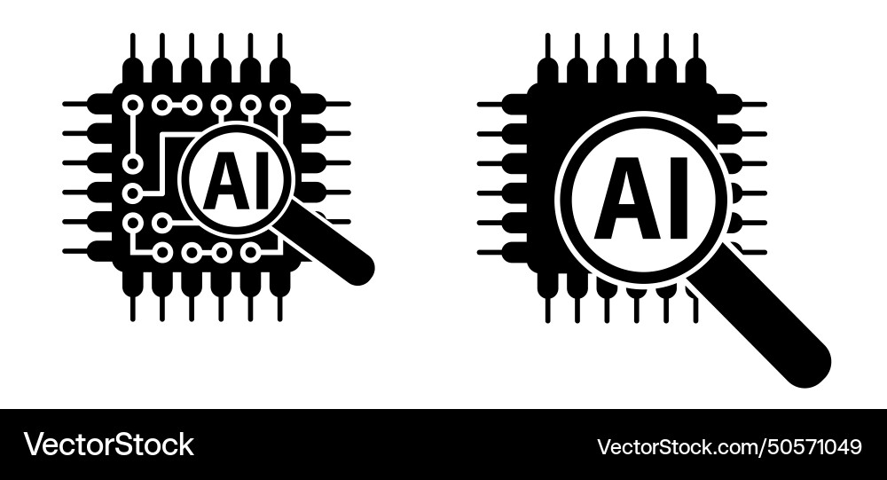 Artificial intelligence ai pictogram Royalty Free Vector
