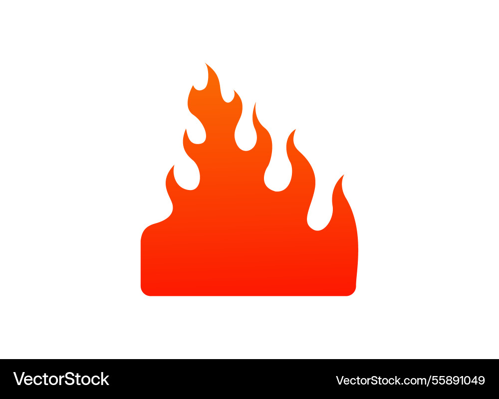 Bright red fire symbol with orange flames rising Vector Image