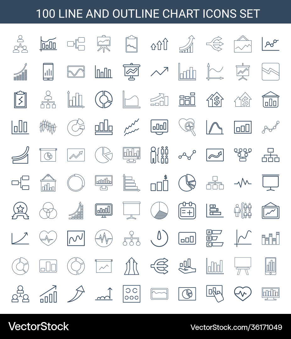 Diagramm Icons Lizenzfreies Vektorbild - VectorStock