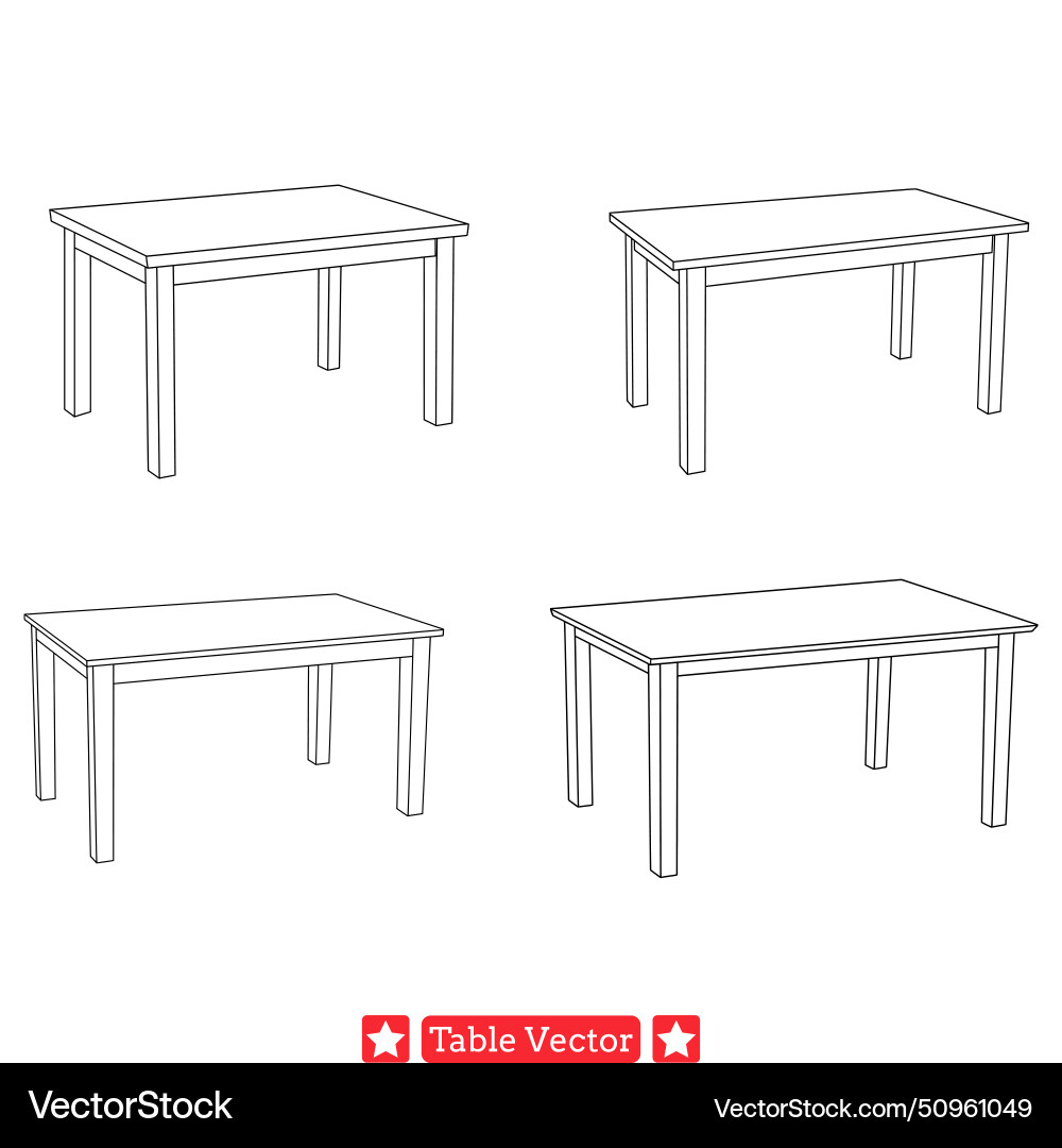 Contemporary table silhouette collection modern Vector Image
