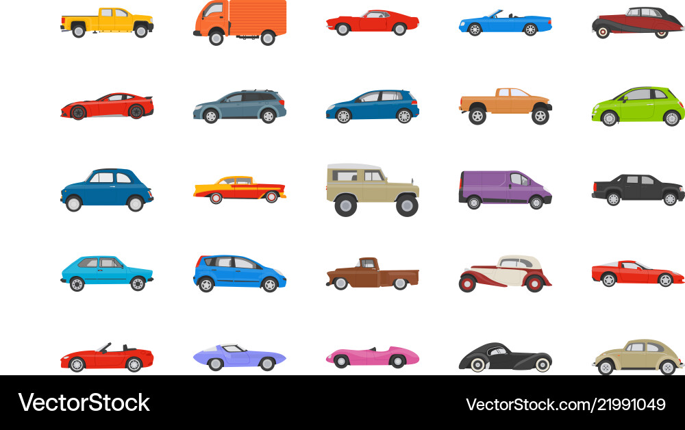Diverse Car Icons Royalty Free Vector Image - VectorStock