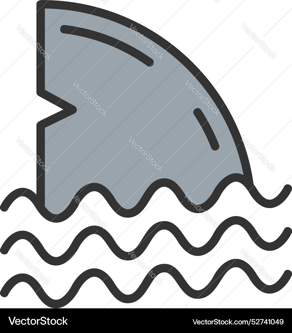 Fin line filled icon design Royalty Free Vector Image