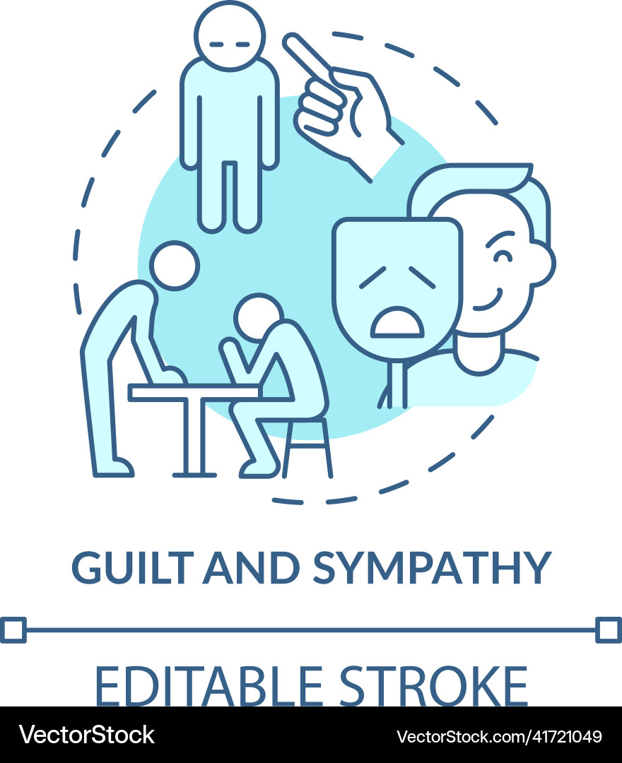 Guilt and sympathy turquoise concept icon Vector Image