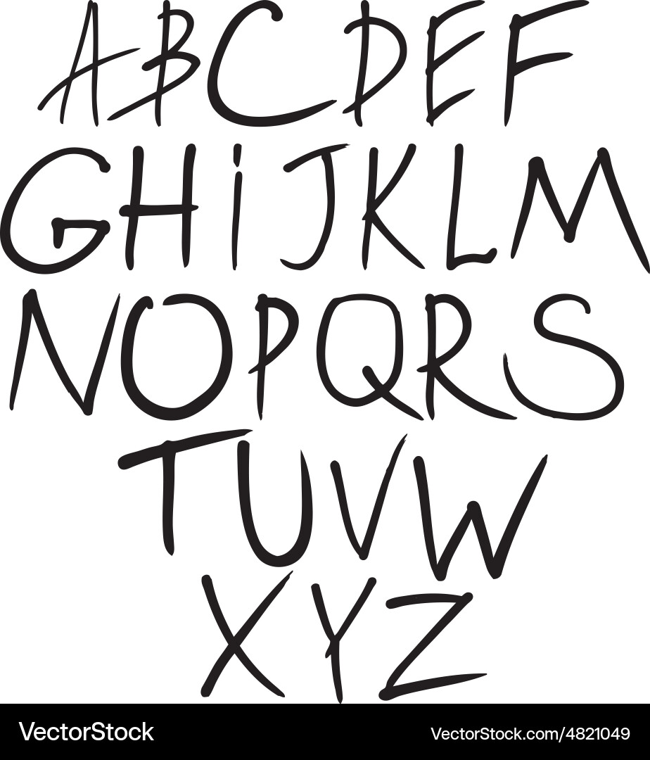 Font Sketch Hand Drawing Vector Letters Stock Vector