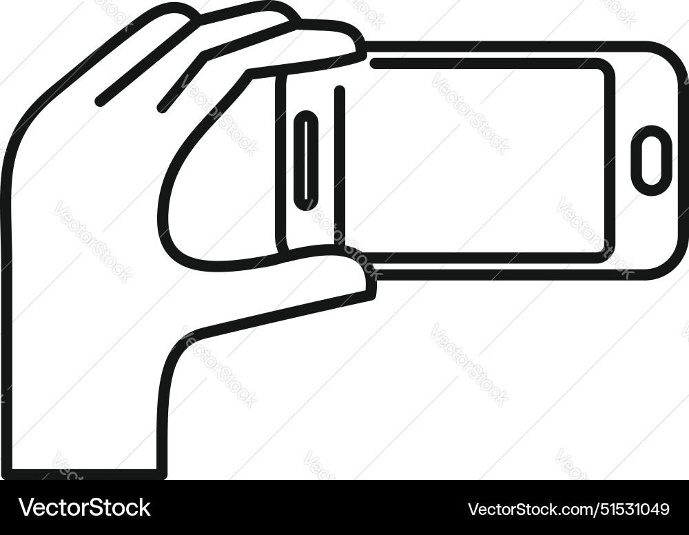 Hand holding mobile phone taking photo Royalty Free Vector