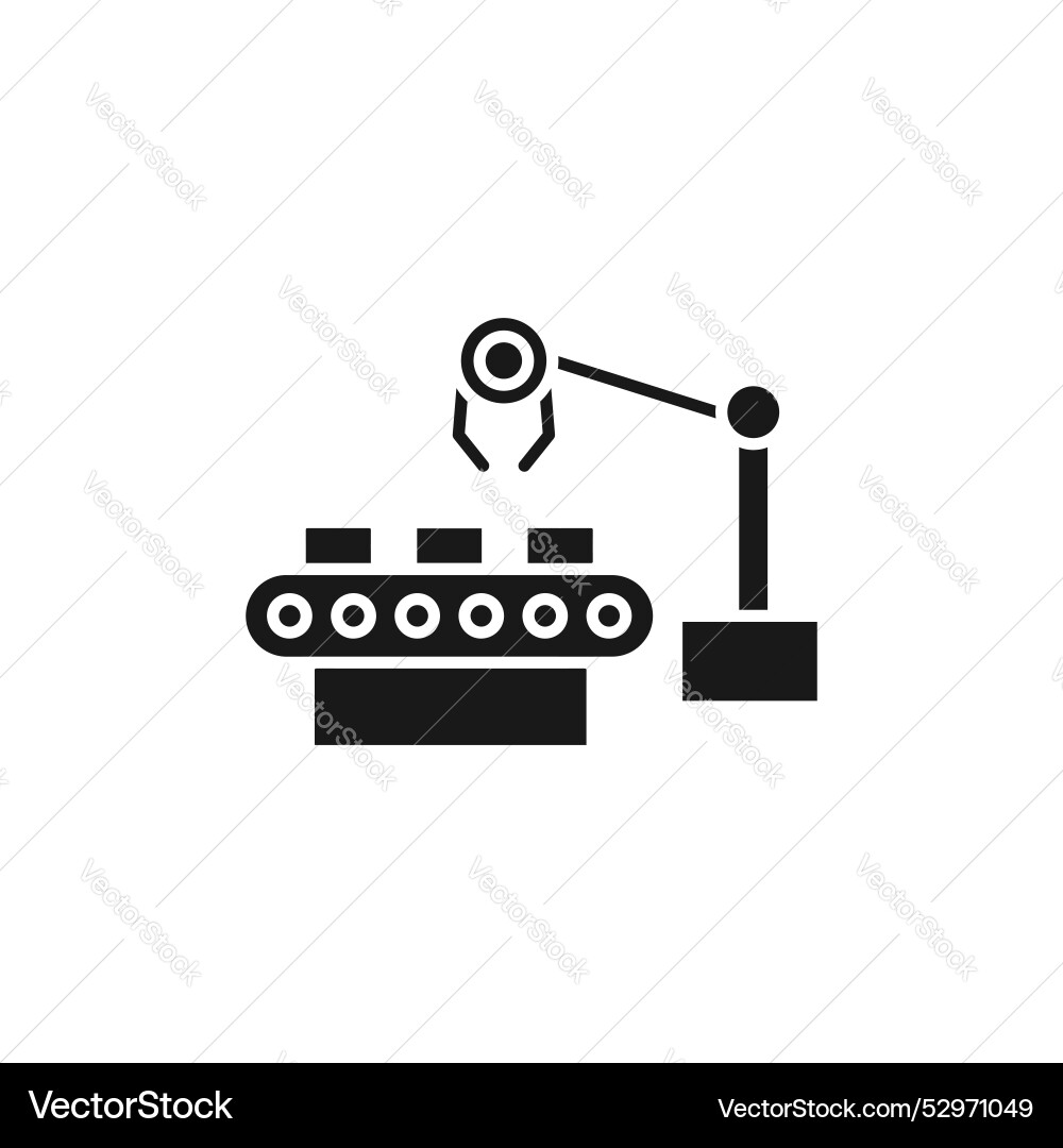 Industrial robot line icon isolated on white Vector Image