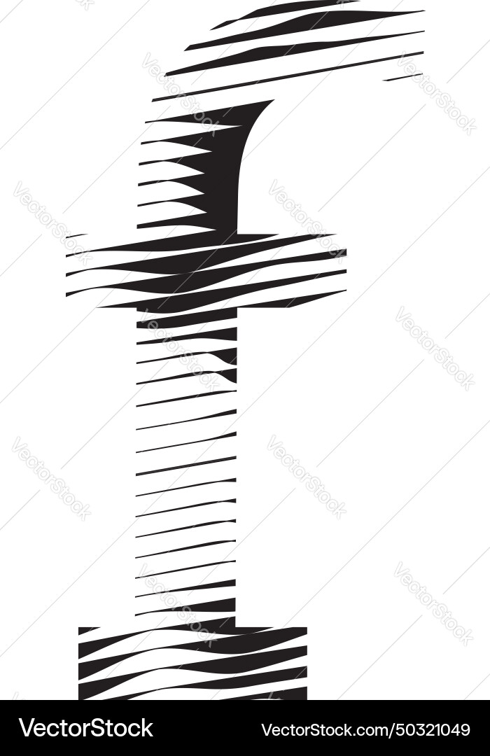 Letter f stripe motion line logo Royalty Free Vector Image