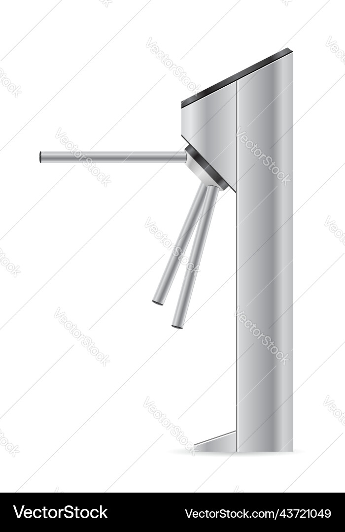 Metal turnstile to block the passage without Vector Image