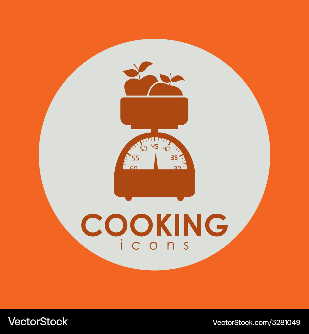 Restaurant design over orange background Vector Image