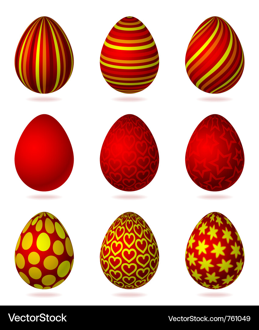 Set of easter eggs Royalty Free Vector Image - VectorStock