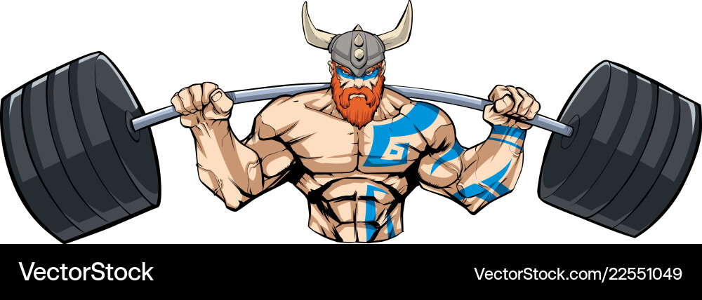 Strong Viking Gym Warrior Royalty Free Vector Image