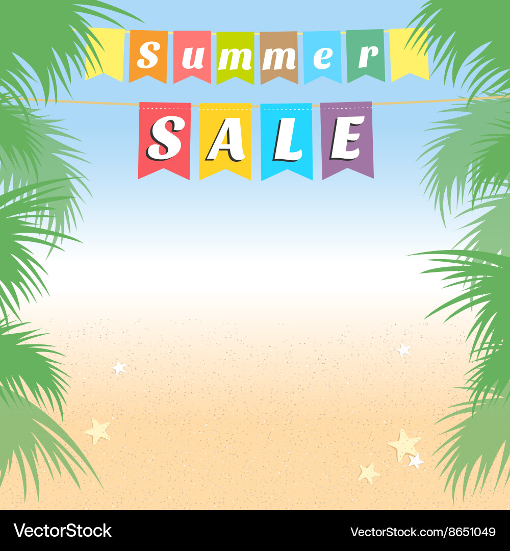 Summer Sale Background - Tropical Beach Royalty Free Vector