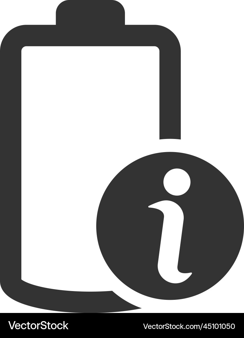 Battery info icon Royalty Free Vector Image - VectorStock