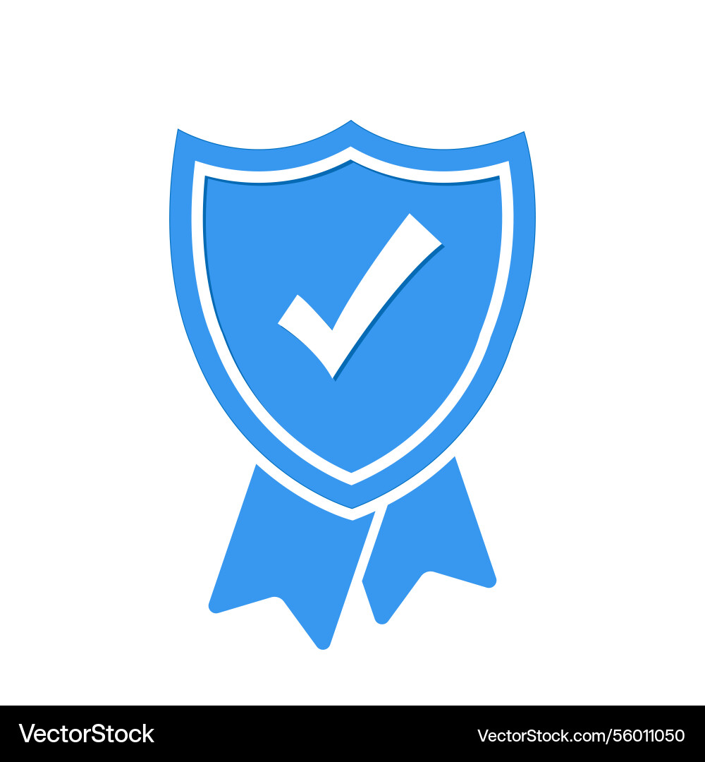 Blue star cheak mark with verifyed approved sign Vector Image