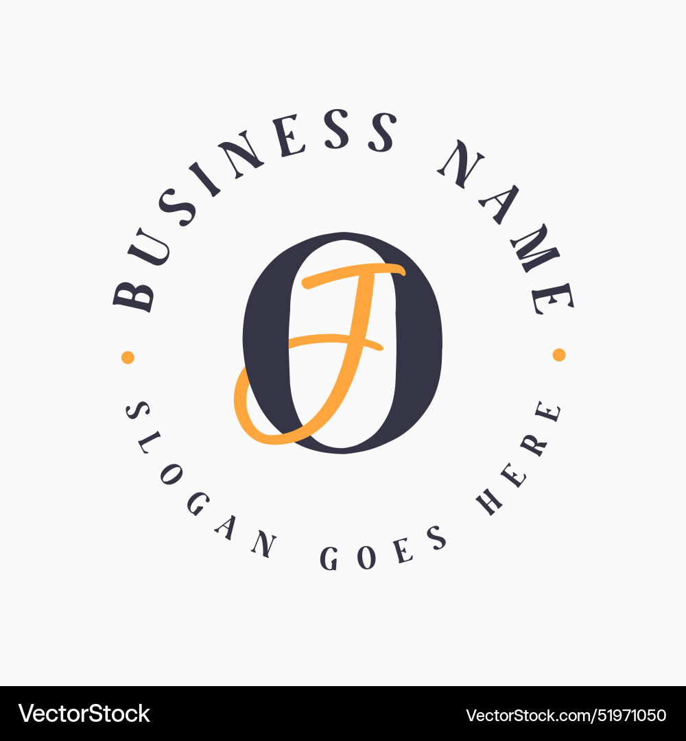 Elegant letter oj initials logo for corporate Vector Image