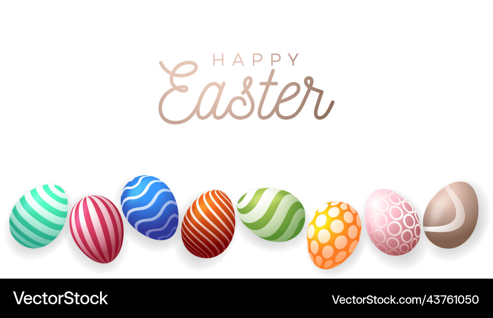 Happy easter greeting card a horizontal banner Vector Image