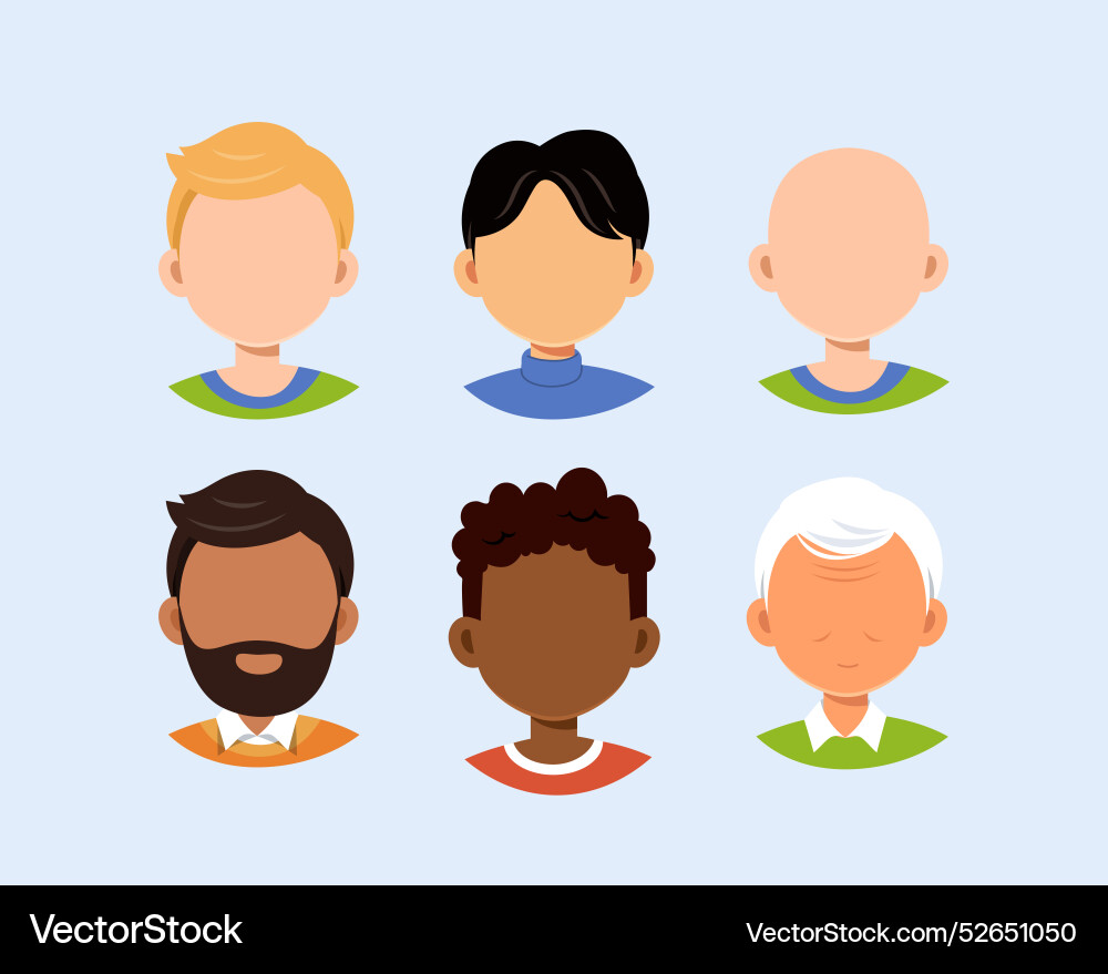Man face constructor faceless people of different Vector Image